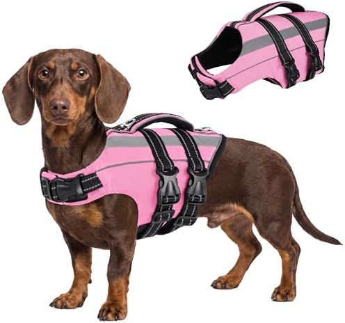 Amazon.com : FUAMEY Dog Life Jacket, Dogs Swim Vest with Reflective ...