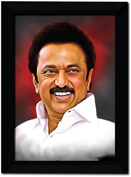 Abi Groups Honourable CM Stalin DMK Matte Finish wooden god photo frame ...