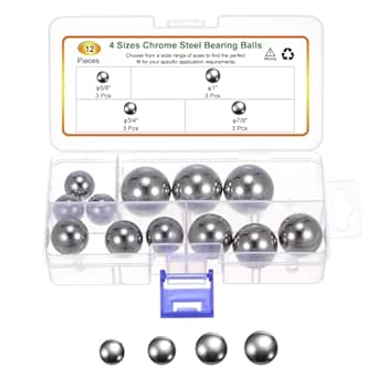 uxcell 12pcs G16 Precision Balls Assortment Kit 5/8" 3/4" 7/8" 1 ...