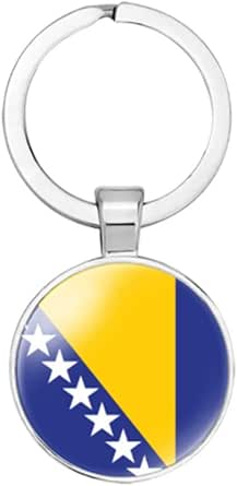 vmcoatdu Bosnia and Herzegovina National Flag Key Chain Keyring Gift ...
