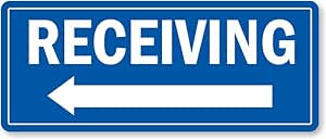 Receiving (Left Arrow Blue) Signage Sticker, PVC Waterproof Sticker ...