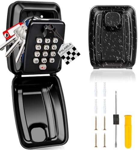 DODUOS Key Lock Box Outdoor Key Safe Wall Mounted Police Approved, 12 ...