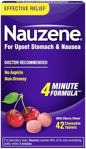 Amazon.com: Nauzene Non-drowsy Upset Stomach & Nausea Relief Chewable ...