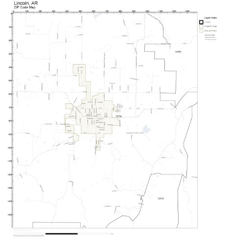 ZIP Code Wall Map of Lincoln, AR ZIP Code Map Not Laminated: Amazon.com ...