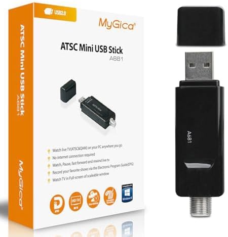 Amazon.com: Mygica A681B USB 2.0 TV Tuner Card, ATSC HD Digital ...