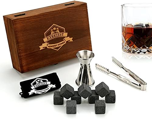 Amazon.com: Premium Whiskey Stones Gift Set with 12 Pcs Stones and Bag ...