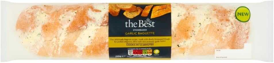 Morrisons The Best Garlic Baguette Stone Bake 210g : Amazon.co.uk: Grocery