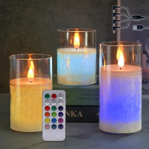 Amazon.com: LEDHOLYT USB Rechargeable LED Fake Electric Candle with ...