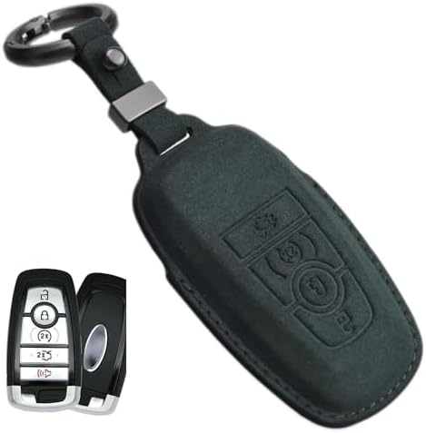 Amazon.com: Leather Key Fob Cover + Keychain compatible with Ford ...