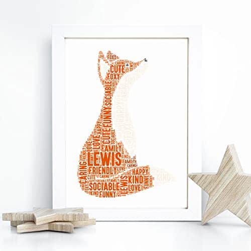 Personalised Fox Word Art Print - Foxes Classroom Foxy Boys Girls ...