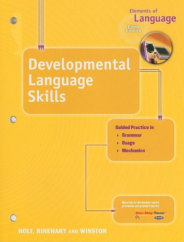 Amazon.com: Elements of Language: Developmental Language Skills Book Fifth Course: 9780030700644 ...