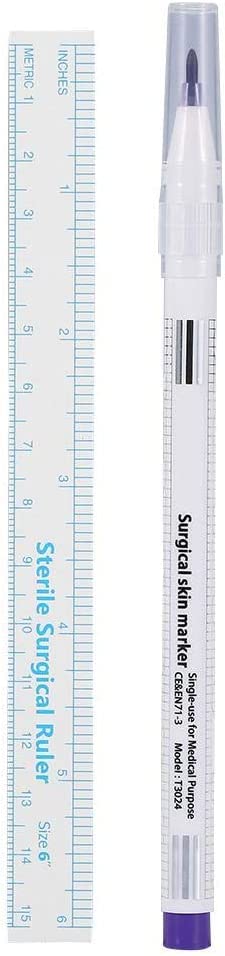 Surgical Skin Marker Eyebrow Tattoo Marker Sterile Pen With Ruler ...