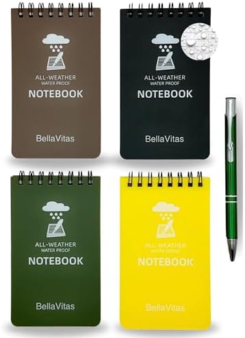 Amazon.com : Geyoga 12 Pack Waterproof Small Notebooks 3 x 5 Top Spiral ...