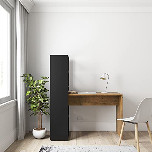 Amazon Brand - Solimo Ambo Engineered Wood Study Table (Black & Rustic ...