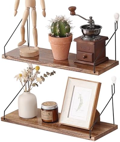 Amazon.com: Floating Shelves for Wall No Drilling 16.53 Inch 2 Sets ...