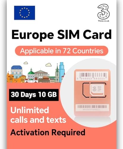 Amazon.com: PrePaid Europe (UK THREE) sim card 12GB data+3000 minutes+ ...