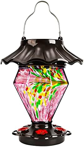 Amazon.com : LUJII Solar Hummingbird Feeder for Outdoors Hanging with ...