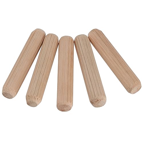 FUNSUEI 1000 PCS 8 x 40mm Wooden Dowel Pins, Straight Grooved Tapered ...