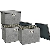 Amazon.com: 12-Inch Vinyl Record Storage Boxes with Lids and Handles ...