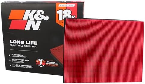 Amazon.com: K&N Engine Air Filter: Long Life 18,000 Mile Replacement ...