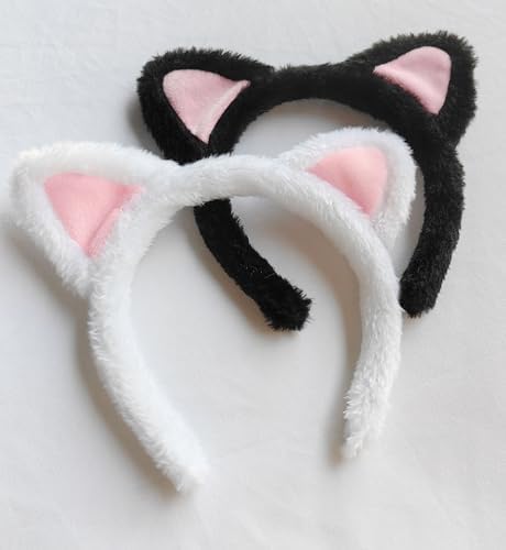 Amazon.com: ajdvart 2Pcs Cat Ears Headband, Cat Ears Hairband, Soft Cat ...