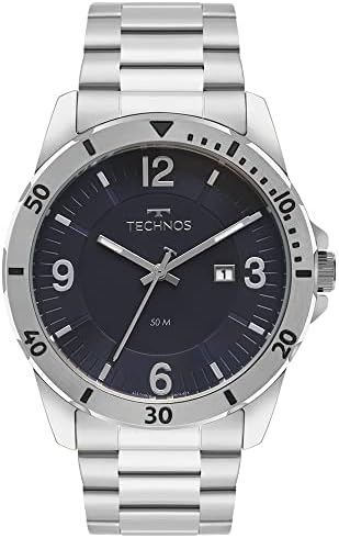 Relógio Masculino Technos Analógico Prata Militar 2115MYN/1A Calendário | Amazon.com.br