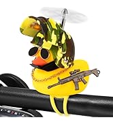 Amazon.com : wonuu Rubber Duck Bike Bell, Squeeze Ducks with Helmet for ...