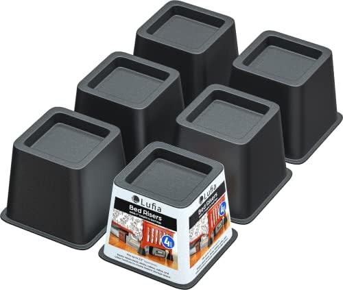 Amazon.com: MixDora Bed Risers Heavy Duty 4 inch Furniture Risers L ...