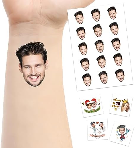 Amazon.com : Custom Temporary Tattoo for Adults Women Men with Photo ...