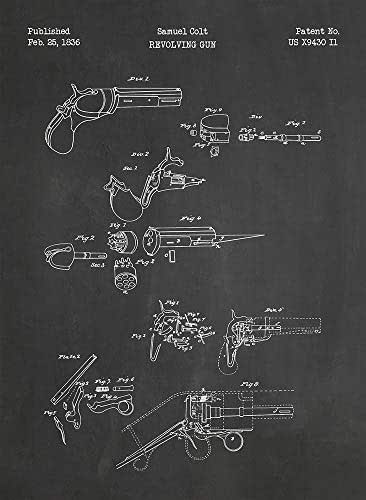 Amazon.com: First Colt Revolver Patent Print Art 1836 : Home & Kitchen