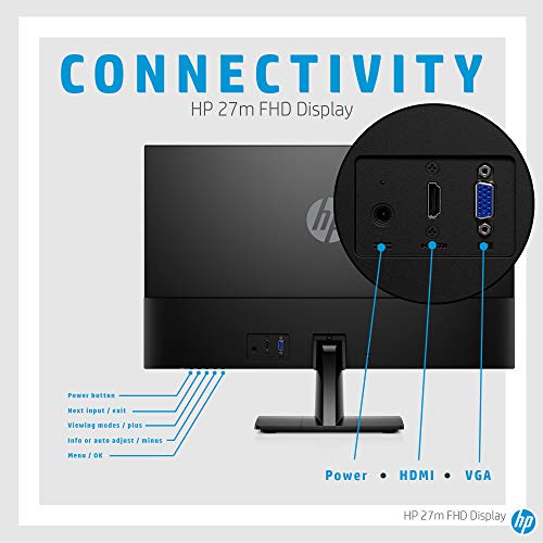 HP 27 inch (68.58 cm) Ultra-Slim Computer Monitor - Full HD, Anti-Glare ...