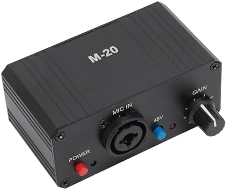 Amazon.com: Microphone Preamp, Mic Gain Booster 48V Power XLR Output ...