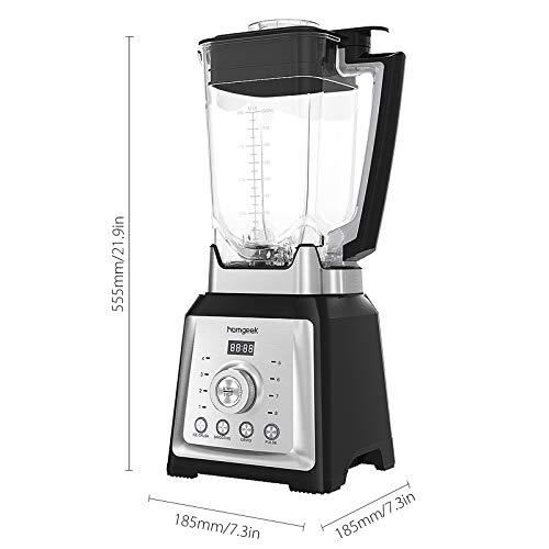 homgeek Countertop Smoothie Blender 1450 Watt, Professional High Speed ...