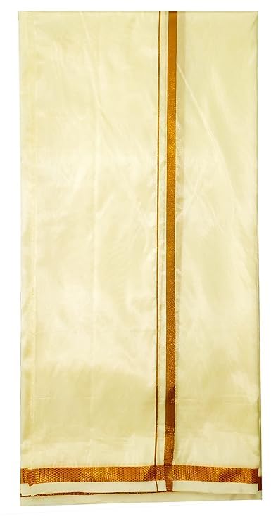 Buy Mens Asha Silk Dhoti with Gold Jari Border 3.60 Meter / 8 Mulam ...