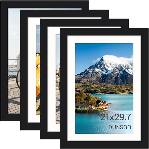 4 Pack A4 Picture Frame, A4 Black Photo Frames 21 X 29,7 cm for Table ...