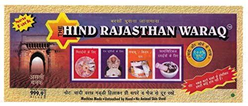 THE HIND RAJASTHAN WARAQ Silver Leaves (6x4 inch) -150 Sheets Pack ...