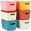 Amazon.com - 6Pcs Small Storage Bins with Lids, Stackable Plastic ...