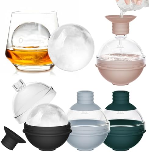 Amazon.com: Silicone Ice Ball Molds for Whiskey - Set of 4 Round Makers ...