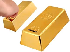 Amazon.com: Get Gold Brick Shaped Money Bank (Gold) : Everything Else