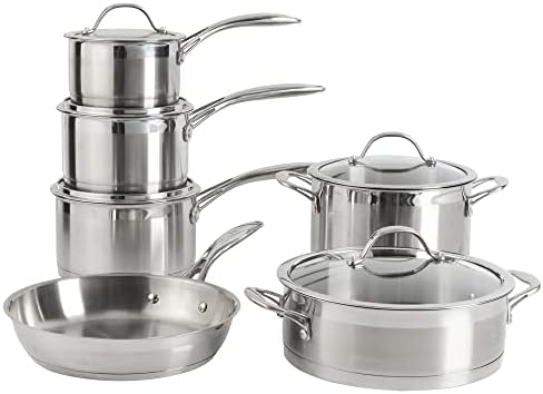 ProCook Professional Stainless Steel Cookware Set of 4 Saucepans and ...