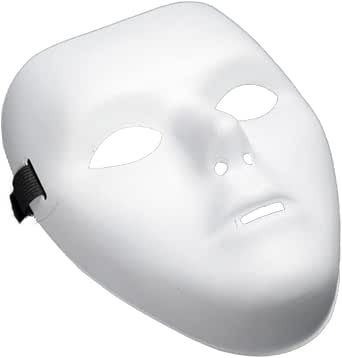 Amazon.com: Hperu 1pc Halloween Mask, White Masquerade Mask Full Face ...