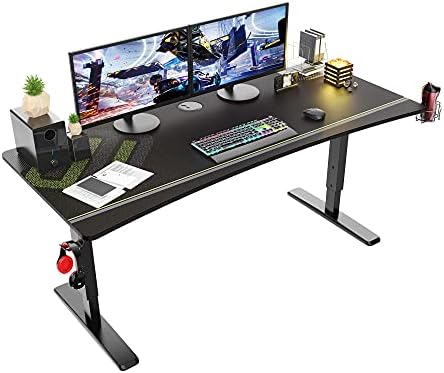 Amazon.com: It's_Organized 63 Inch Large Height Adjustable Gaming Desk ...