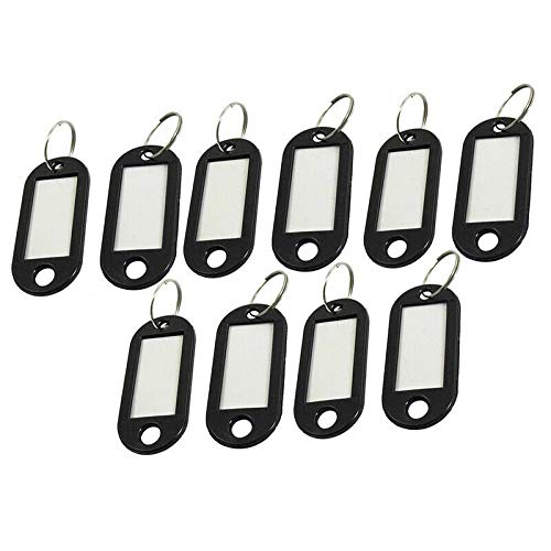 ELECTROPRIME Black Plastic Key Chain / ID Tag, 10 Pieces - Silver, One ...