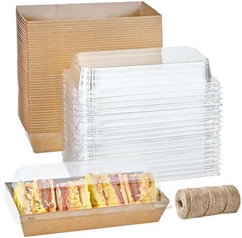 Amazon.com: 15 Pack Paper Charcuterie Boxes with Clear Lids, 5.3 Inches ...