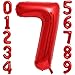 Amazon.com: Red 7 Number Balloons,40 Inch 7 Balloons Foil Mylar Helium ...