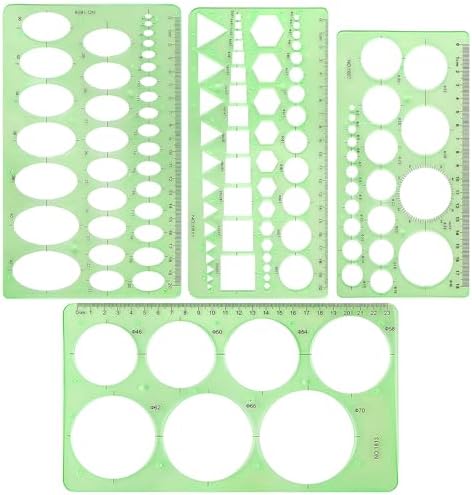 Circle Template for Drawing, 4pcs Plastic Circle Stencil Template Ruler ...