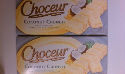 Amazon.com : Choceur White Chocolate - Coconut Crunch (Pack of 4) by ...