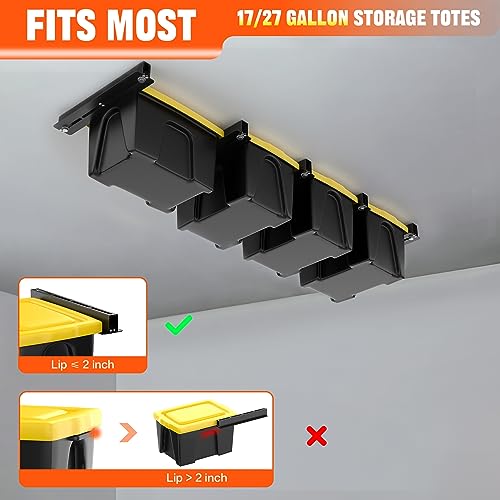 Snapklik.com : TORACK Garage Ceiling Bin Storage Rack, Overhead Tote ...