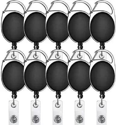 ID Card Badge Holder with Pully String & Hook for ID Card Holder Pant ...