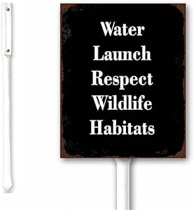 Amazon.com : Water Launch - Respect Wildlife Habitats Black Yard Sign ...